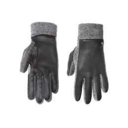 Pearlwood Herren Strickhandschuhe "NICK", schwarz, Gr. 9,5, unifarben mit Farbeinsatz, Materialmix, Handschuhe, weiches Fleecefutter, Elastischer