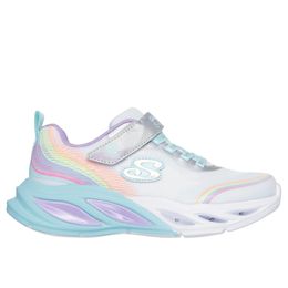 Skechers M&auml;dchen Sneaker "COSMIC GLOW LIGHTS", Gr. 30, bunt, Lederimitat, Textil, Mesh, leicht gl&auml;nzend, Schuhe, Sportschuh mit Klett,