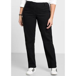 sheego Damen Webhose, schwarz, Gr. 92, unifarben, 70% Viskose, 25% Polyamid, 5% Elasthan, Hosen