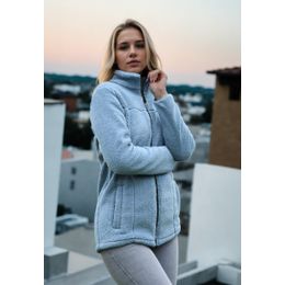 Arctic Seven Damen Fleecejacke "ASDiania", blau, Gr. L, Obermaterial: 100% Polyester, Innenseite: 100% Polyester, Jacken, Sherpa &Uuml;bergangsjacke