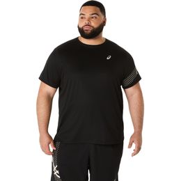 asics Herren Laufshirt "asics ICON SS TOP", schwarz, Gr. XXL, Stoff, Obermaterial: 100% Polyester, Shirts