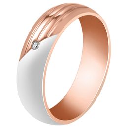 Adelia&acute;s ADELIA ́S Damen Fingerring "Damen Ring aus Edelstahl", 58, Edelstahl, rosa, Edelstahl, Fingerringe