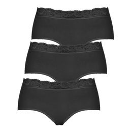 Nina von C. Damen H&uuml;ftslip "3er Pack Damen H&uuml;ftslip Slipboutique", Gr. 42, schwarz, Obermaterial: 93% Baumwolle CO. 7% Elasthan EL., Unterhosen