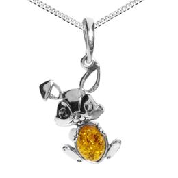 OSTSEE-SCHMUCK Damen Kette mit Anh&auml;nger "- Hase - Silber 925/000 - Bernstein", 60, Silber 925 (Sterlingsilber), silber, Silber 925 (Sterlingsilber),