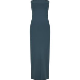 Shirtkleid Urban Classics "Urban Classics Ladies Bandeau Midi Dress", Damen, Gr. L, US-Gr&ouml;&szlig;en, bottlegr&uuml;n, 94% Polyamid, 6% Elasthan, unifarben, slim fit, Rundhals, Kleider Shirtkleid