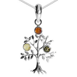 OSTSEE-SCHMUCK Damen Kette mit Anh&auml;nger "- Lebensbaum - Silber 925/000 - Bernstein", 42, Silber 925 (Sterlingsilber), silber, Silber 925