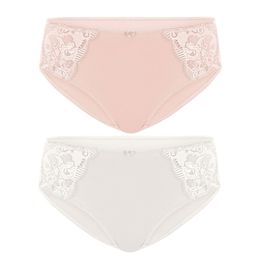 SuSa Damen Slip "2er Pack Damen Slip Latina", Gr. 44, bunt, Obermaterial: 78% Polyamid PA. 16% Elasthan EL. 6% Baumwolle CO., Unterhosen