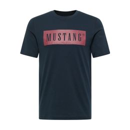 Mustang Herren Kurzarmshirt "Herren Style Austin", blau, Gr. S, Jersey, 100% Baumwolle, Shirts