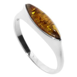 OSTSEE-SCHMUCK Damen Fingerring "- Fenna - Silber 925/000 - Bernstein", 56, silber, Fingerringe