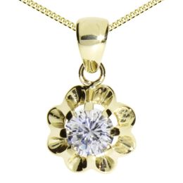 OSTSEE-SCHMUCK Damen Kette und Anh&auml;nger Set "- Pia 6 mm - Gold 333/000 - Zirkonia", 42, gold, Gelbgold 333, Schmuck_Sets