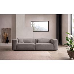 3-Sitzer "PIARA, Couch mit Kedernaht, Sofa in Cord, Leinenoptik o. Strukturstoff", beige (taupe), B:275cm H:66cm T:101cm, 100% Polyester, LeGer Home by Lena Gercke, Sofas, schwarze F&uuml;&szlig;e, bequemer Sitzkomfort