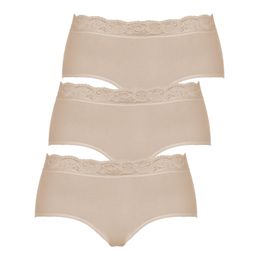 Nina von C. Damen H&uuml;ftslip "3er Pack Damen H&uuml;ftslip Slipboutique", Gr. 46, beige, Obermaterial: 93% Baumwolle CO. 7% Elasthan EL., Unterhosen