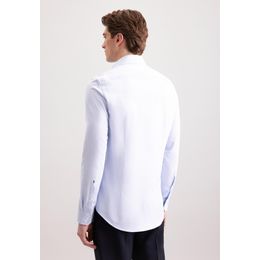 Seidensticker Herren Flanellhemd "Schwarze Rose", blau, Gr. 38, Strukturmuster, unifarben, 100% Baumwolle, Hemden, Slim 1/1 Kentkragen Struktur