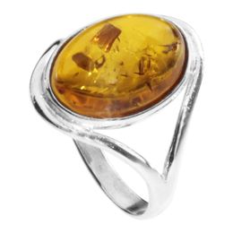 OSTSEE-SCHMUCK Damen Fingerring "- Agnes - Silber 925/000 - Bernstein", 54, silber, Fingerringe