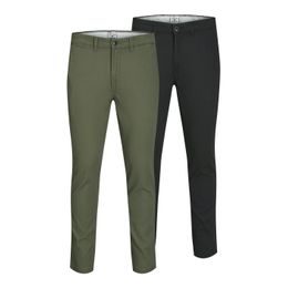 Jack & Jones JACK & JONES Herren Chinohose "SLIM FIT MARCO 2PCS", schwarz, Gr. 31, Twill, Obermaterial: 98% Baumwolle, 2% Elasthan, Hosen