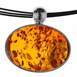 OSTSEE-SCHMUCK Damen Collier "- Classic 18 x 13 mm - Silber 925/000 - Bernstein", 45, Silber 925 (Sterlingsilber), silber, Silber 925