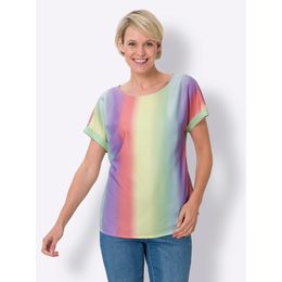 Classic Basics Damen Schlupfbluse, bunt, Gr. 54, bedruckt, gemustert, mehrfarbig, 100% Polyester, Blusen