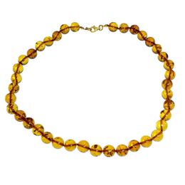 OSTSEE-SCHMUCK Damen Kette ohne Anh&auml;nger "- Kugel 10 mm - Bernstein -", 70, Bernstein, braun, Bernstein, Halsketten