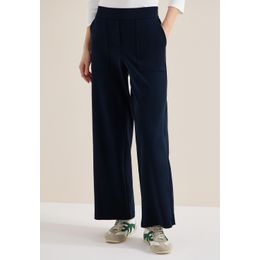 Cecil Damen Stoffhose, blau, Gr. XL, unifarben, Stoff, 66% Modal, 34% Polyester, Hosen, mit Wide Legs