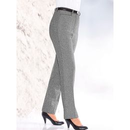 COME ON Damen B&uuml;gelfaltenhose, schwarz-wei&szlig;, Gr. 205, gemustert, mehrfarbig, 49% Wolle, 29% Polyester, 20% Baumwolle, 2% Elasthan, Hosen