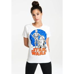 logoshirt Damen T-Shirt "Droids", wei&szlig;, Gr. XS, bedruckt, 100% Baumwolle, Shirts, mit lizenzierten Originaldesign