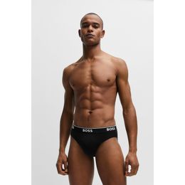 BOSS Herren Slip "Brief 3P Power", Gr. L, bunt, Jersey, Obermaterial: 95% Baumwolle, 5% Elasthan, Unterhosen, Elastikbund mit Logo