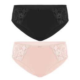 SuSa Damen Slip "2er Pack Damen Slip Latina", Gr. 44, bunt, Obermaterial: 78% Polyamid PA. 16% Elasthan EL. 6% Baumwolle CO., Unterhosen
