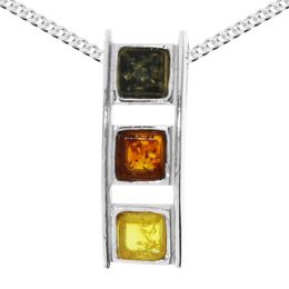 OSTSEE-SCHMUCK Damen Kette mit Anh&auml;nger "- Gleiter-Wieka - Silber 925/000 - Bernstein", 50, Silber 925 (Sterlingsilber), silber, Silber 925