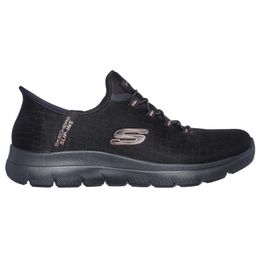 Skechers Damen Slip-On Sneaker "SUMMITS-CLASSY NIGHT", Gr. 37, gold, Textil, Schuhe, Slipper, Freizeitschuh mit komfortabler Heel Pillow Funktion