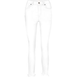 Damen R&ouml;hrenjeans, wei&szlig;, Gr. 44, Linea Tesini BY HEINE, unifarben, 95% Baumwolle, 3% Polyester, 2% Elasthan, Miedereinsatz:15% Elasthan, 85%