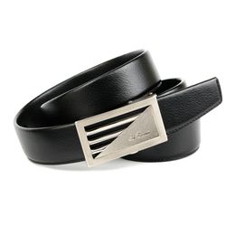 Anthoni Crown Herren Lederg&uuml;rtel, schwarz, Gr. 110, unifarben, Leder, G&uuml;rtel, Eleganter Herreng&uuml;rtel, gepr&auml;gt