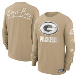 Nike Damen T-Shirt "Nike T-Shirt Green Bay Packers Nike Long Sleeve Max 90", braun, Gr. L, 100% Baumwolle, Shirts