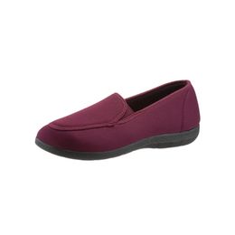 Damen Hausschuh, Gr. 39, rot, Textil, Schuhe