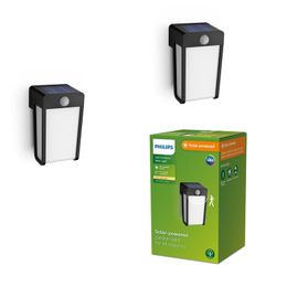 Philips Shroud Solar Wandleuchte mit Bewegungsmelder, 2er Set, LED, 8721103044495,