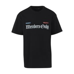 T-Shirt "Upscale by Mister Tee UC Members Only Heavy Oversize Tee", Damen, Gr. M, schwarz, 100% Baumwolle, UPSCALE BY MISTER TEE, bedruckt, oversize, Rundhals, Shirts T-Shirt