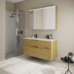 Burgbad Eqio Schrank mit Slim Keramik-Doppelwaschtisch, mit Spiegelschrank, SHCQ122RF5662C0001G0200,
