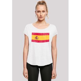 F4NT4STIC Damen T-Shirt "Spain Spanien Flagge distressed", wei&szlig;, Gr. S, Obermaterial: 100% Baumwolle, Shirts, Print