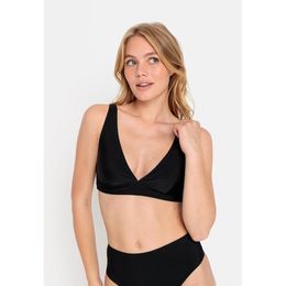 LSCN BY LASCANA Triangel-Bikini-Top 'Gina' schwarz Gr. 46 Cup E. Mit Seitlichen St&auml;bchen. Nachhaltig.