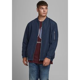 Jack & Jones PlusSize Herren Bomberjacke "RUSH BOMBER", blau, Gr. XXXL, JACK & JONES PLUSSIZE, Web, Obermaterial: 100% Polyester, Jacken, Bis Gr&ouml;&szlig;e 6XL