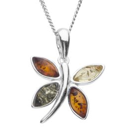 OSTSEE-SCHMUCK Damen Kette mit Anh&auml;nger "- Schmetterling - Silber 925/000 - Bernstein", 50, Silber 925 (Sterlingsilber), silber, Silber 925