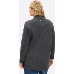sheego Damen Longstrickjacke, grau, Gr. 48, unifarben, 66% Polyester, 18% Polyacryl, 10% Polyamid, 6% Wolle, Strickjacken