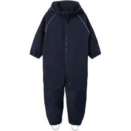 name it M&auml;dchen Softshelloverall "NMNALFA SOFTSHELL SUIT SOLID FO NOOS", blau, Gr. 98, unifarben, Softshell, Obermaterial: 94% Polyester, 6%