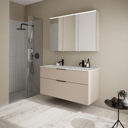 Burgbad Eqio Schrank mit Slim Keramik-Doppelwaschtisch, mit Spiegelschrank, SHCQ122LF6583C0001G0200,
