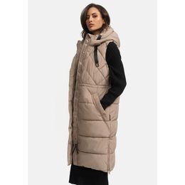 Marikoo Damen Steppweste "Narikaa", grau, Gr. XL, Obermaterial: 100% Polyester. Innenseite: 100% Polyester, Westen, mit weichem Teddyfell