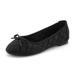 Lascana Damen Ballerina "Slipper, Schl&uuml;pfschuh, Freizeitschuh, Slip-On-Sneaker", Gr. 37, schwarz, Obermaterial: 100% Lederimitat. Decksohle: 100%