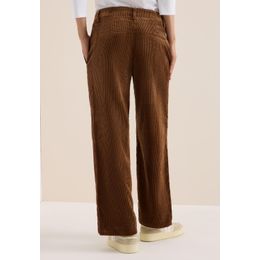 Cecil Damen Cordhose, braun, Gr. 36, unifarben, Stoff, 90% Polyester, 9% Nylon, 1% Elasthan, Hosen, in Cord-Optik