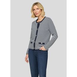 Rabe Damen Blouson, blau, Gr. 52, gestreift, Web, Obermaterial: 83% Polyester, 12% Viskose, 5% Elasthan, Jacken, mit Streifen Muster
