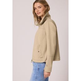 Street One Damen Blusenjackecotton beige meliert, Gr. 38, unifarben, Stoff, 78% Polyester, 22% Viskose, Jacken, im Doubleface-Design