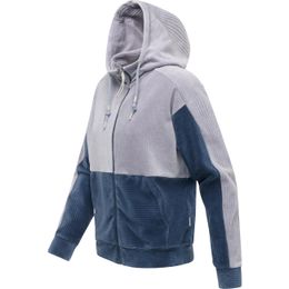 Ragwear Damen Sweatjacke "Colbien Cordy", blau, Gr. XS, Cord, Material: 76% Baumwolle, 20% Polyester, 4% Elasthan, Sweatjacken, Gem&uuml;tliche Damen