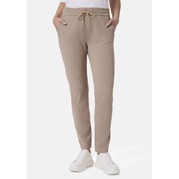 STOOKER WOMEN Damen Schlupfhose "Berlin Easy Fit Jeans", beige, Gr. 38, Stoff, 92% Polyester, 8% Elasthan, Hosen, Tapered Fit Casual Technostretch